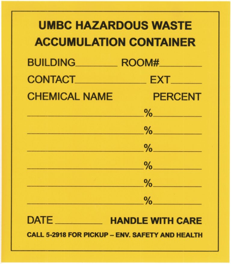 Chemical Waste Disposal – Environmental Safety and Health - UMBC